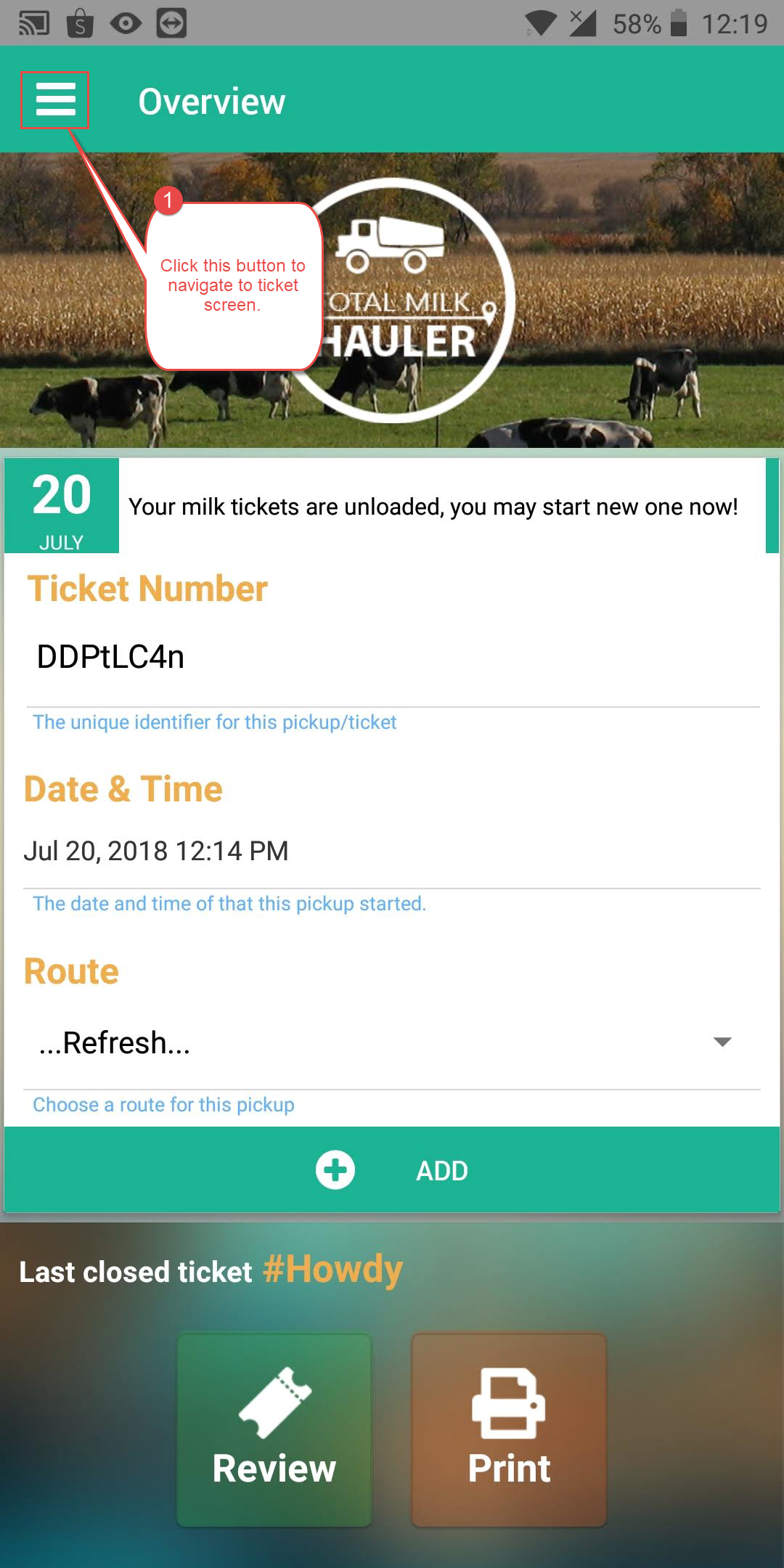 How to create and update ticket (mobile app) – TotalMilk