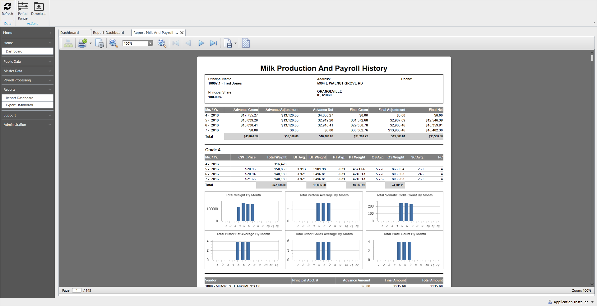 How to generate and download Milk Production and Payroll History report ...